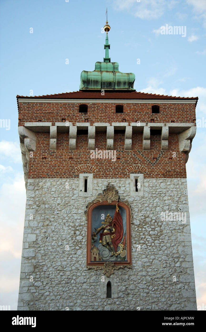 Gothic architecture krakow old town st florians gate hi-res stock ...
