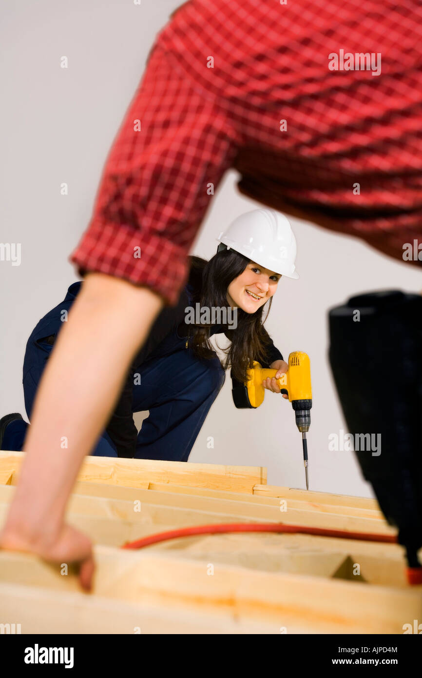 Carpenters constructing hi-res stock photography and images - Alamy