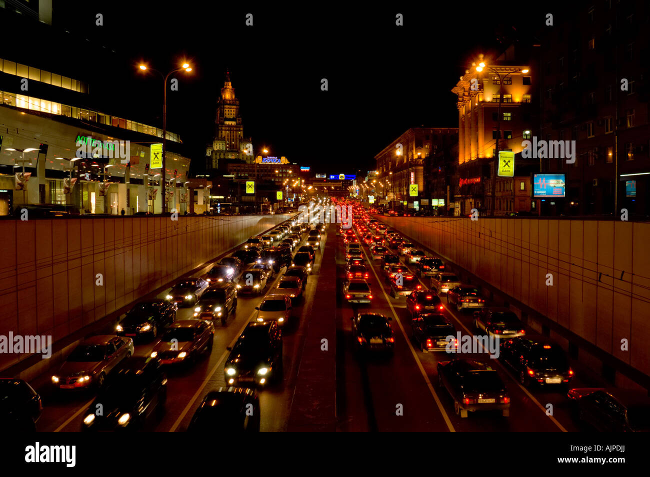 Traffic jam in Moscow, Russia Stock Photo - Alamy