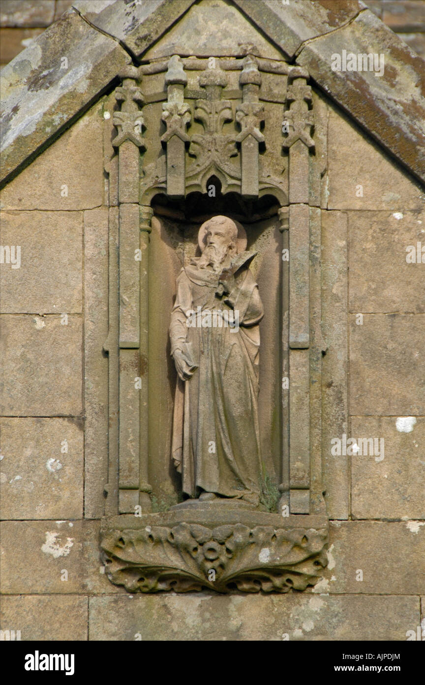 Statue of Saint Bartholomew above South porch. Church of Saint ...