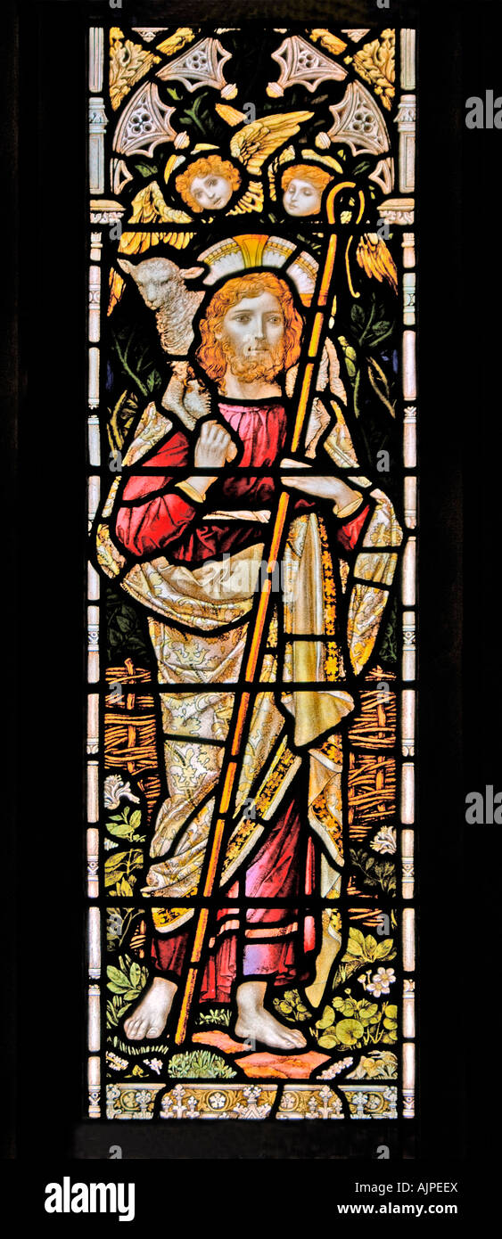 Christ the Holy Shepherd. Detail of East window. Church of Saint ...