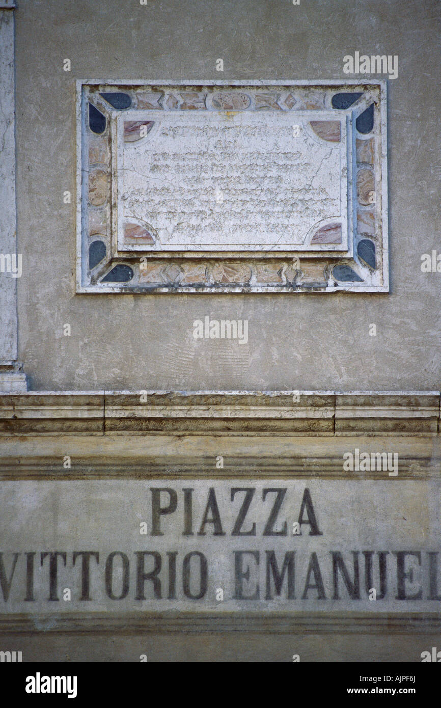 Feltre Italy Stone tablets showing original inscriptions obliterated ...