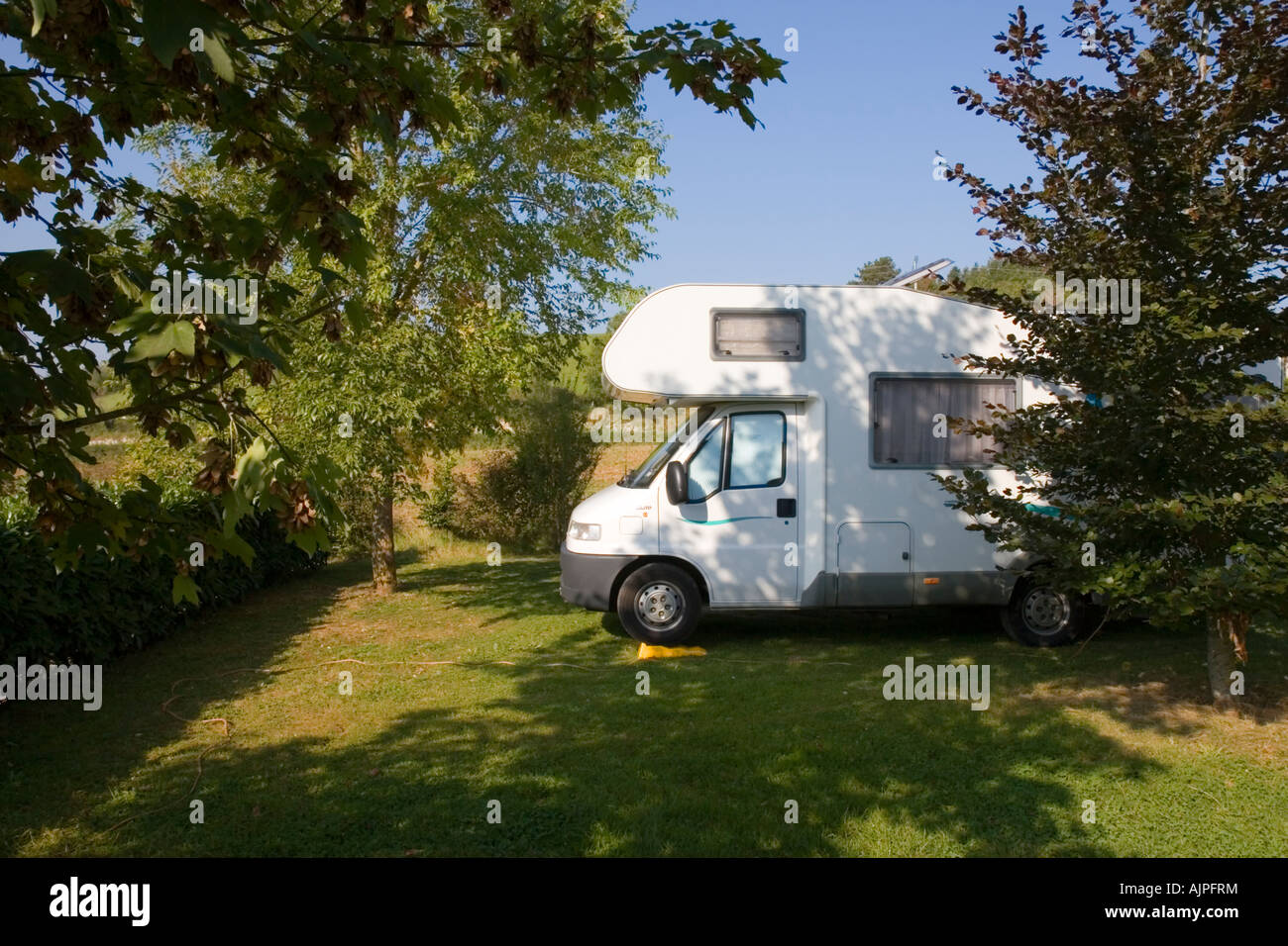 Camping Car on a French campsite Stock Photo - Alamy