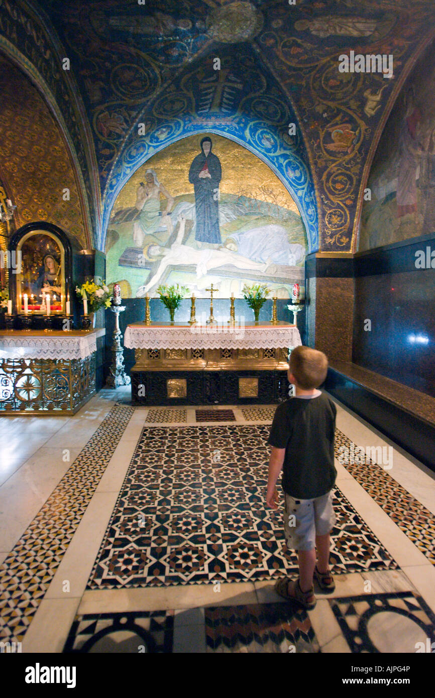 ISRAEL JERUSALEM Small boy looks in awe at the elaborate decorations in ...