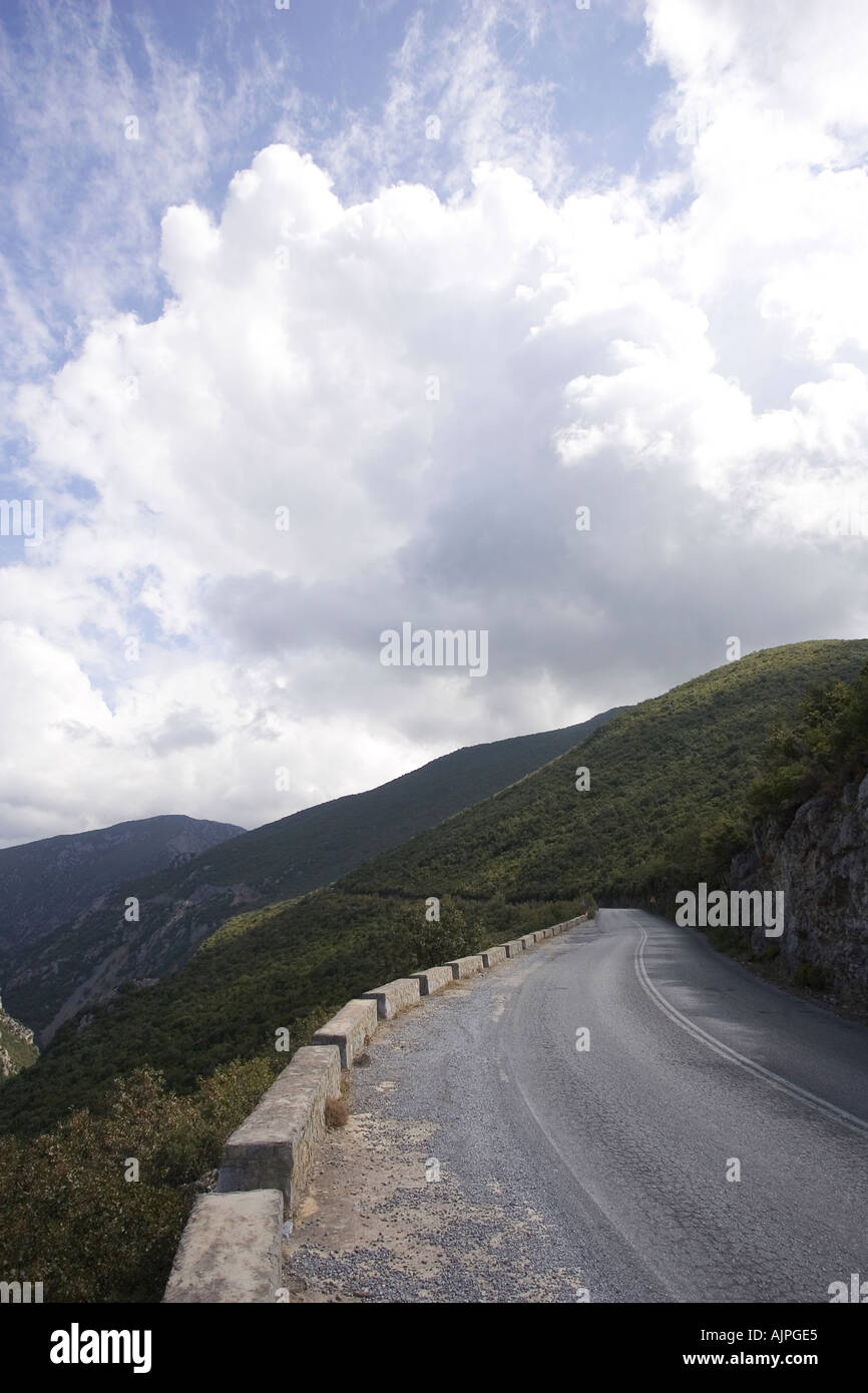 High angle view of an empty road on a hillside Stock Photo - Alamy