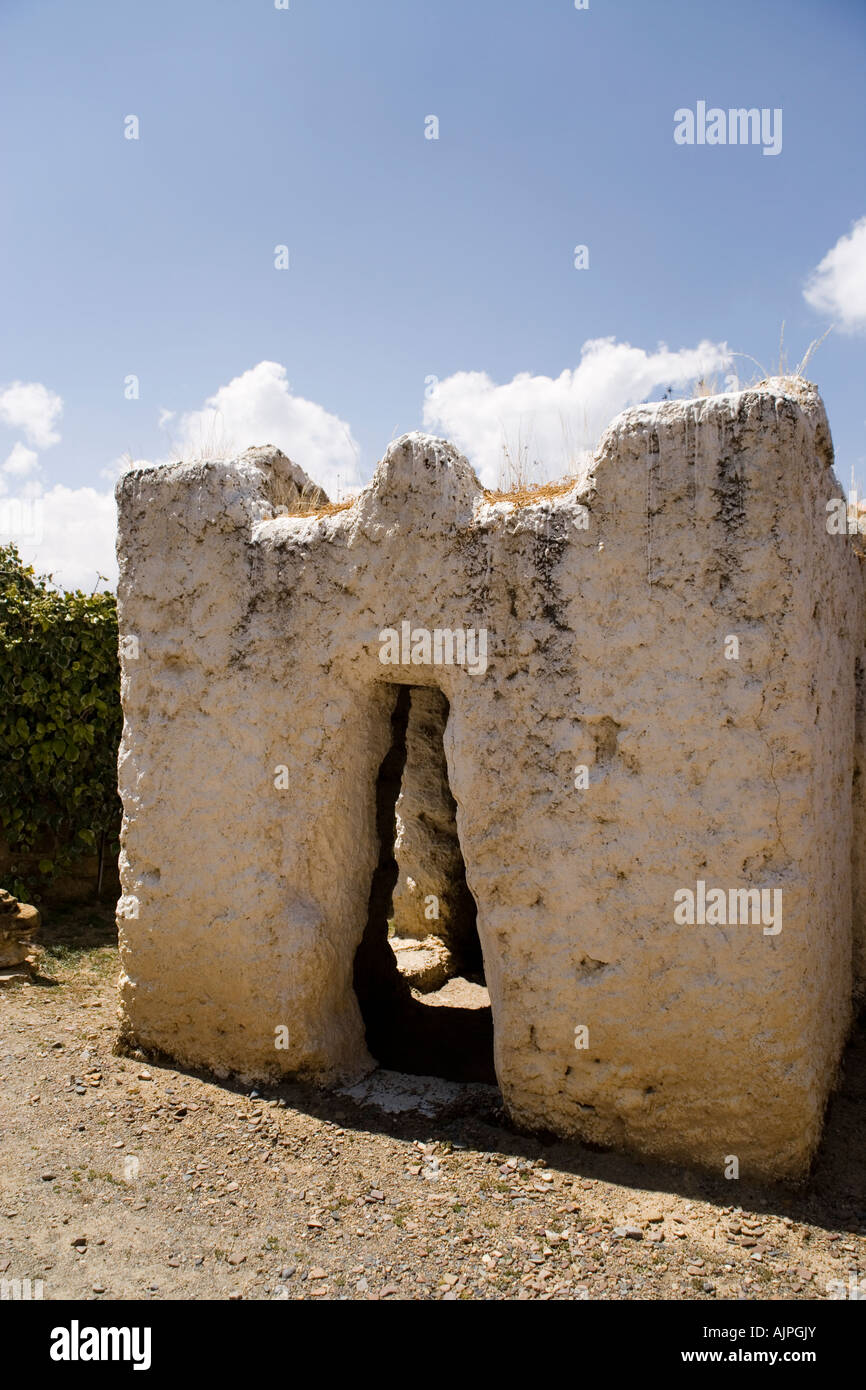 Inca funeral tower at the Andean Roots Eco Village at the Inca Utama ...