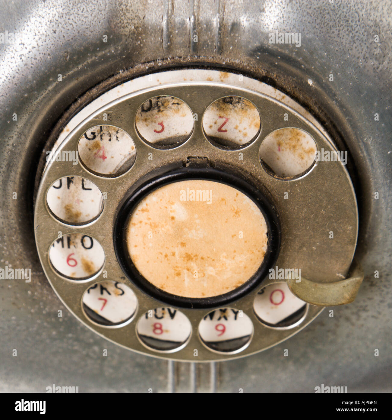 Dial on rotary telephone Stock Photo - Alamy