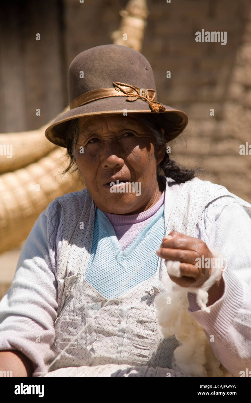 Aymara woman at the Andean Roots Eco Village at the Inca Utama Hotel on ...