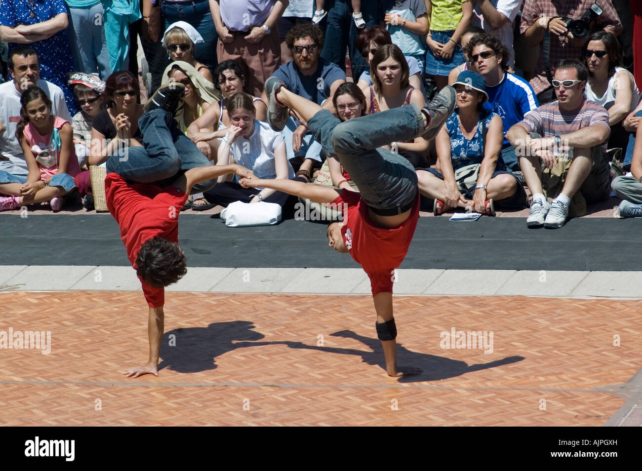 Breakdance dancers in "Dance in urban landscapes" street festival ...