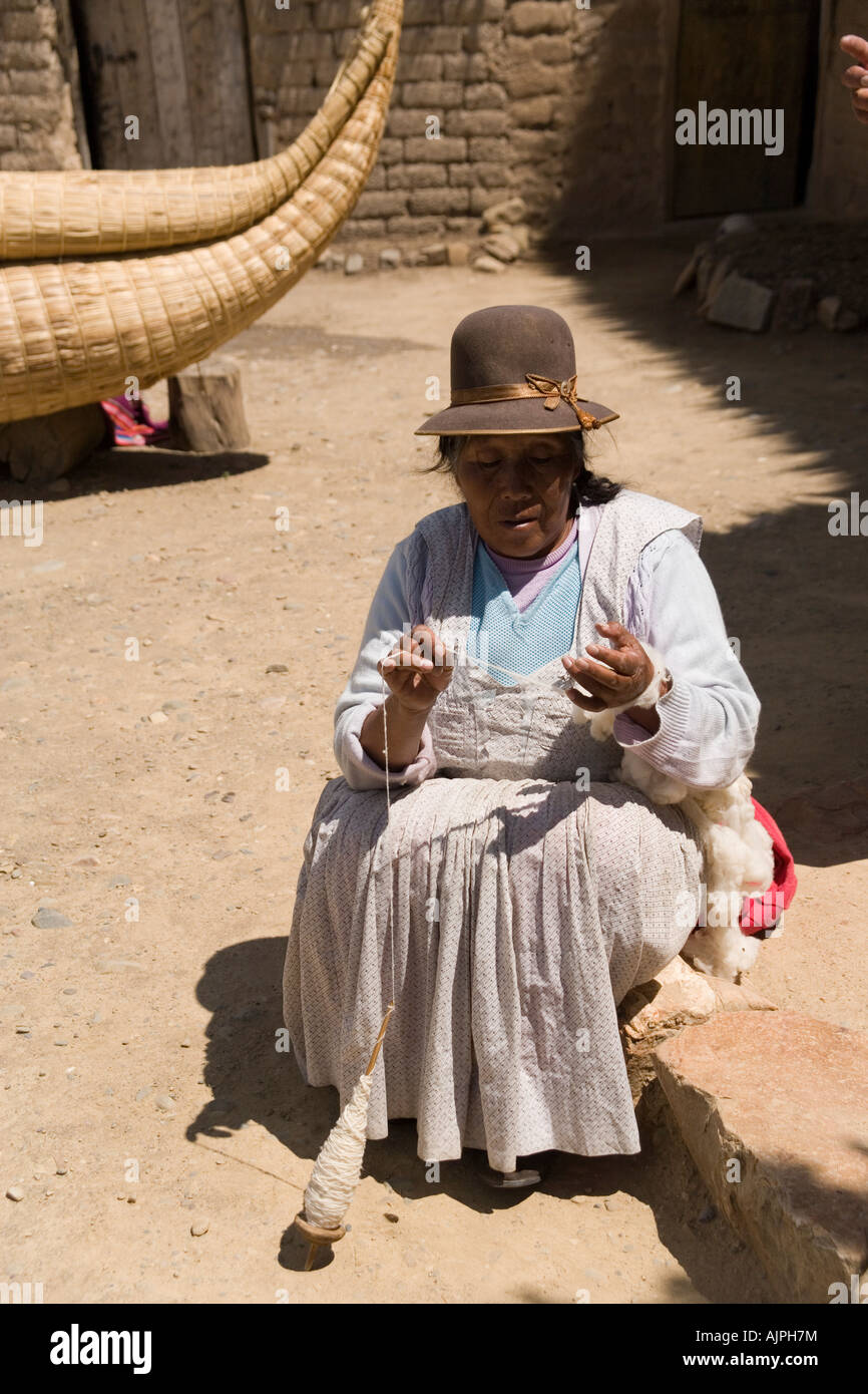 Aymara woman at the Andean Roots Eco Village at the Inca Utama Hotel on ...