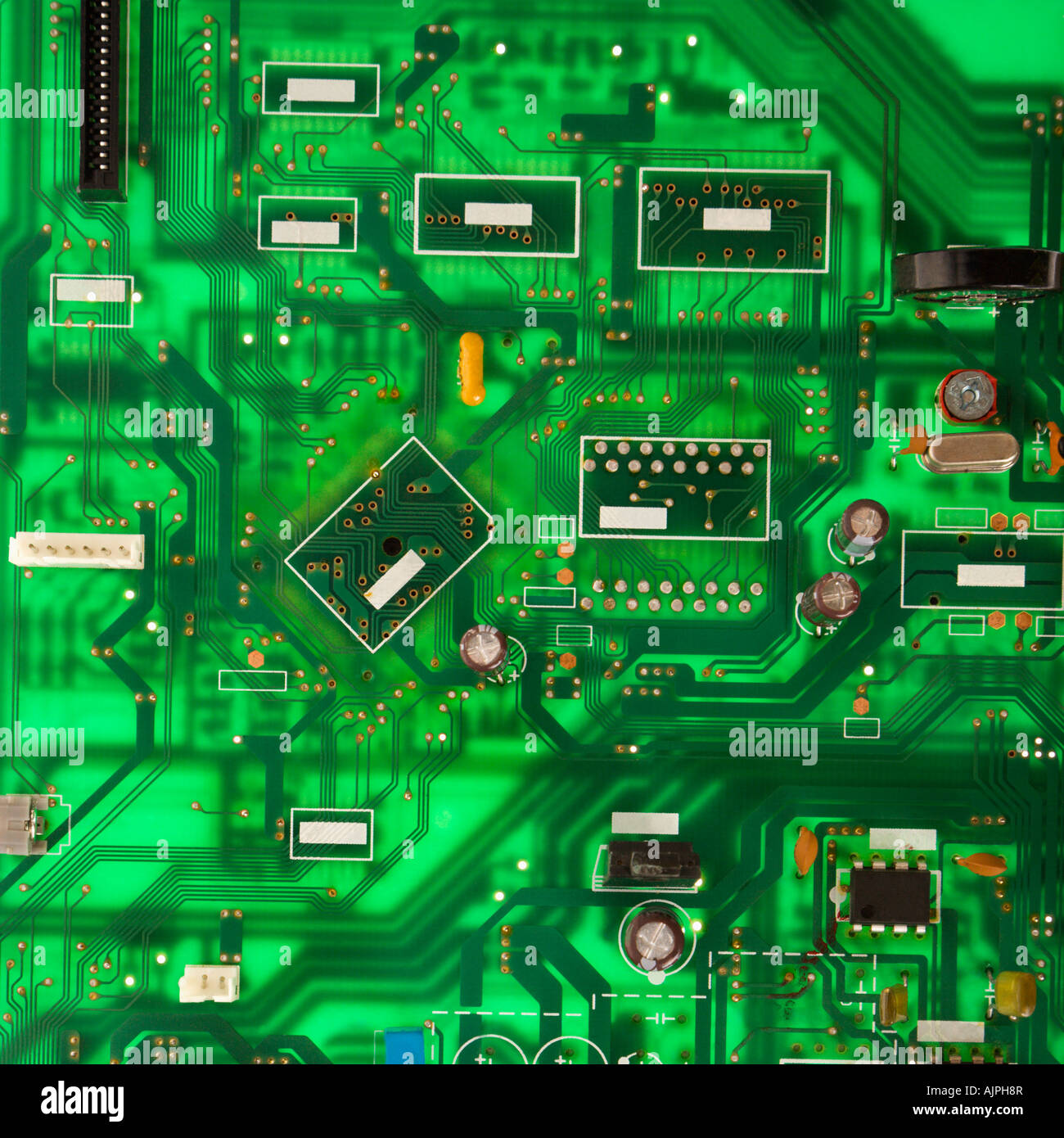 Green circuit board detail Stock Photo - Alamy