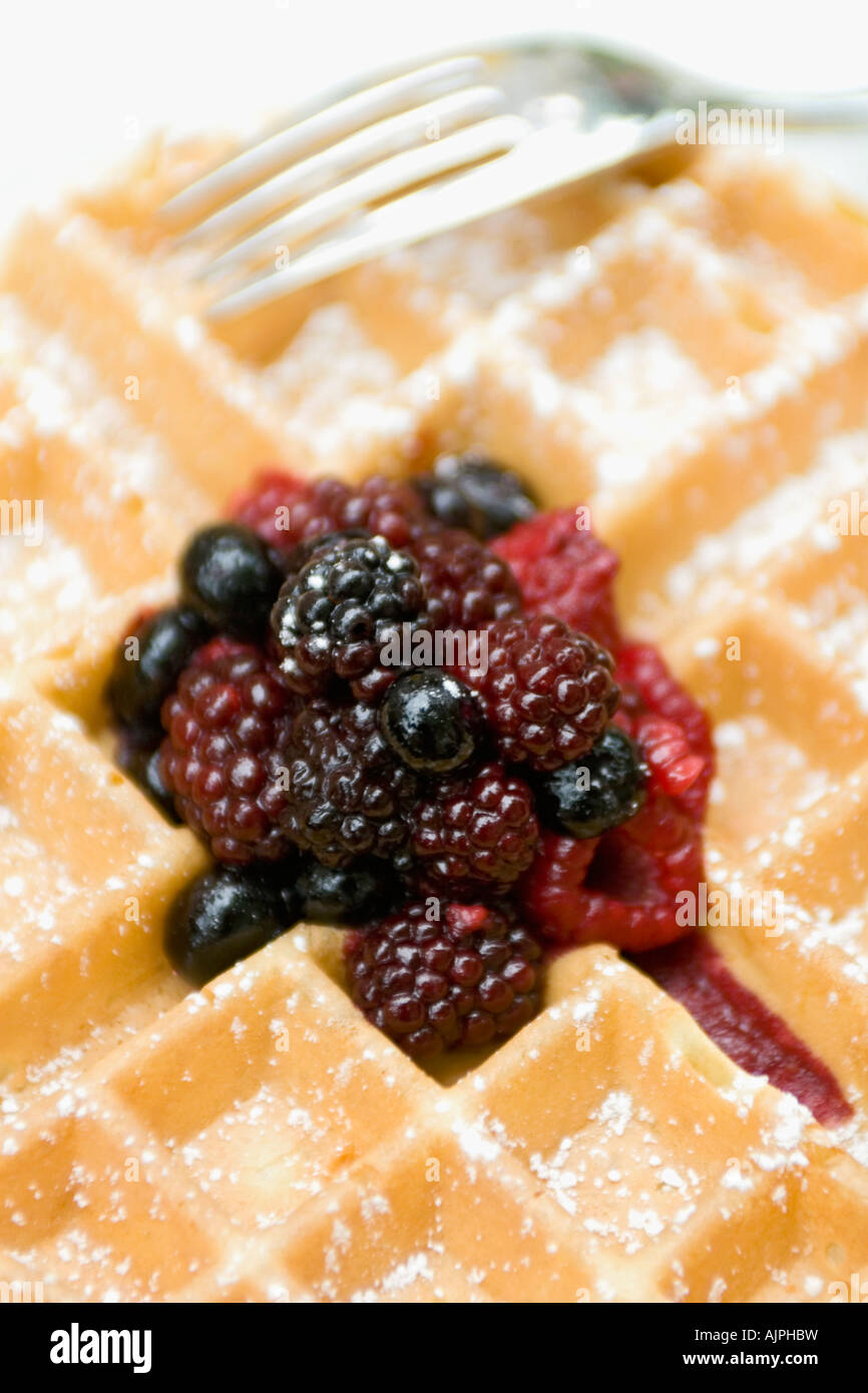 Waffle with berries Stock Photo - Alamy
