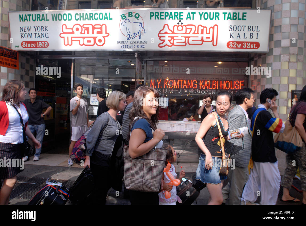 Koreatown on West 32nd street in NYC is packed after the Korean Parade ...