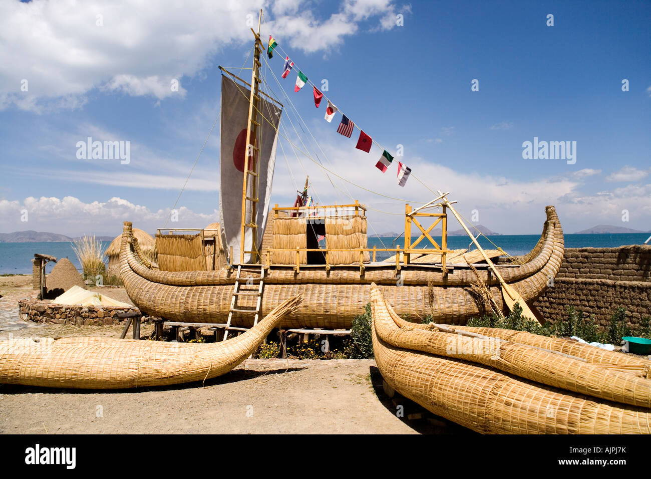 Reed boat , a copy of Ra II boat at the Andean Roots Eco Village at the ... Reed boat , a copy of Ra II boat at the Andean Roots Eco Village at the ...