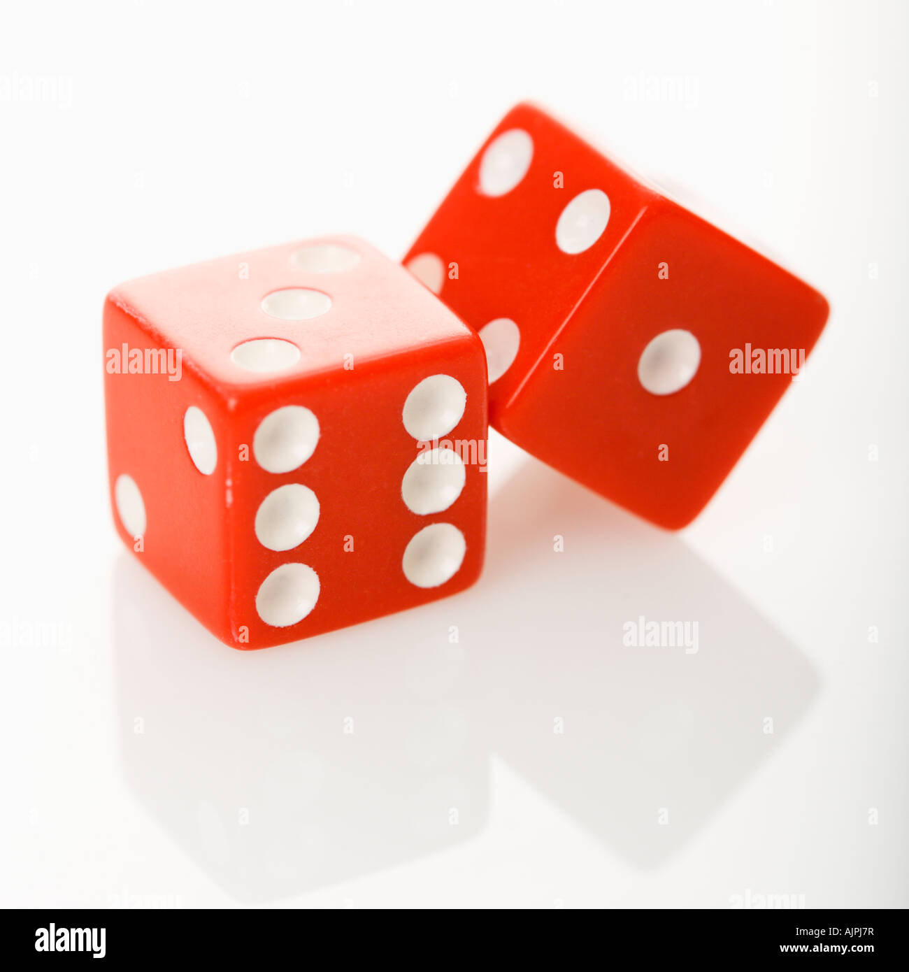 Two red dice Stock Photo - Alamy