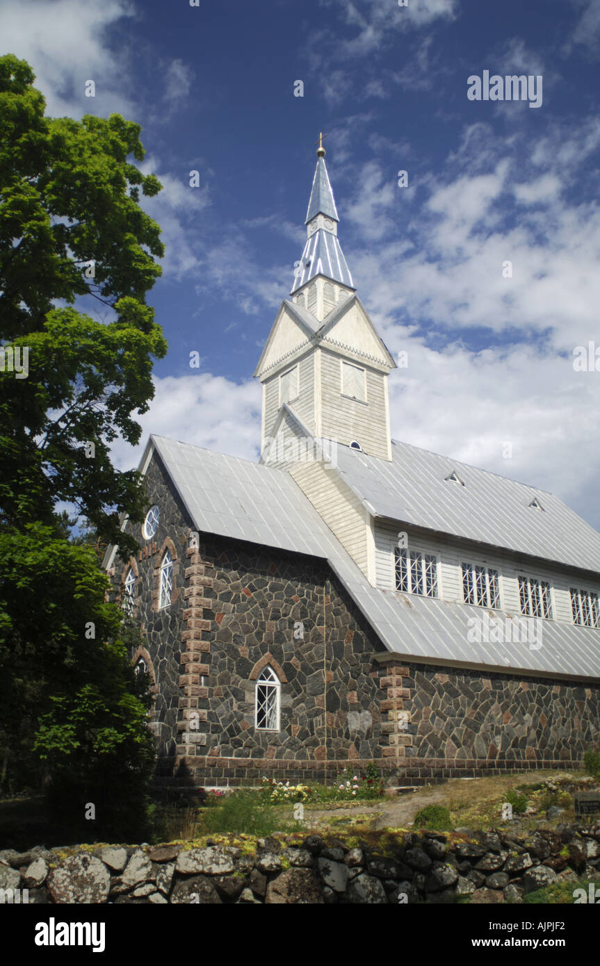 Church on the island of Ruhnu Estonia Stock Photo - Alamy