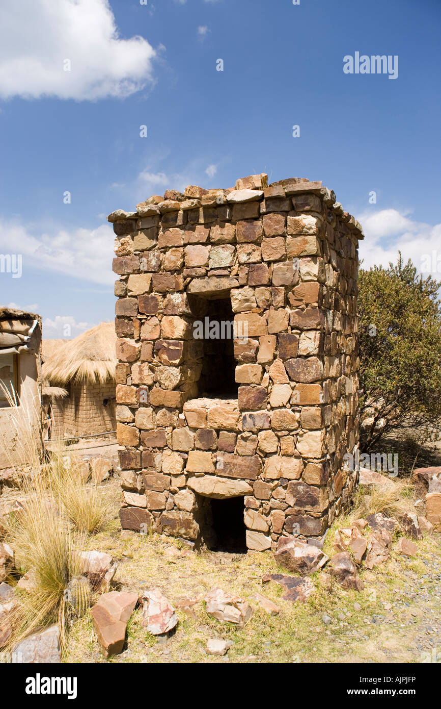 Inca funeral tower at the Andean Roots Eco Village at the Inca Utama ...
