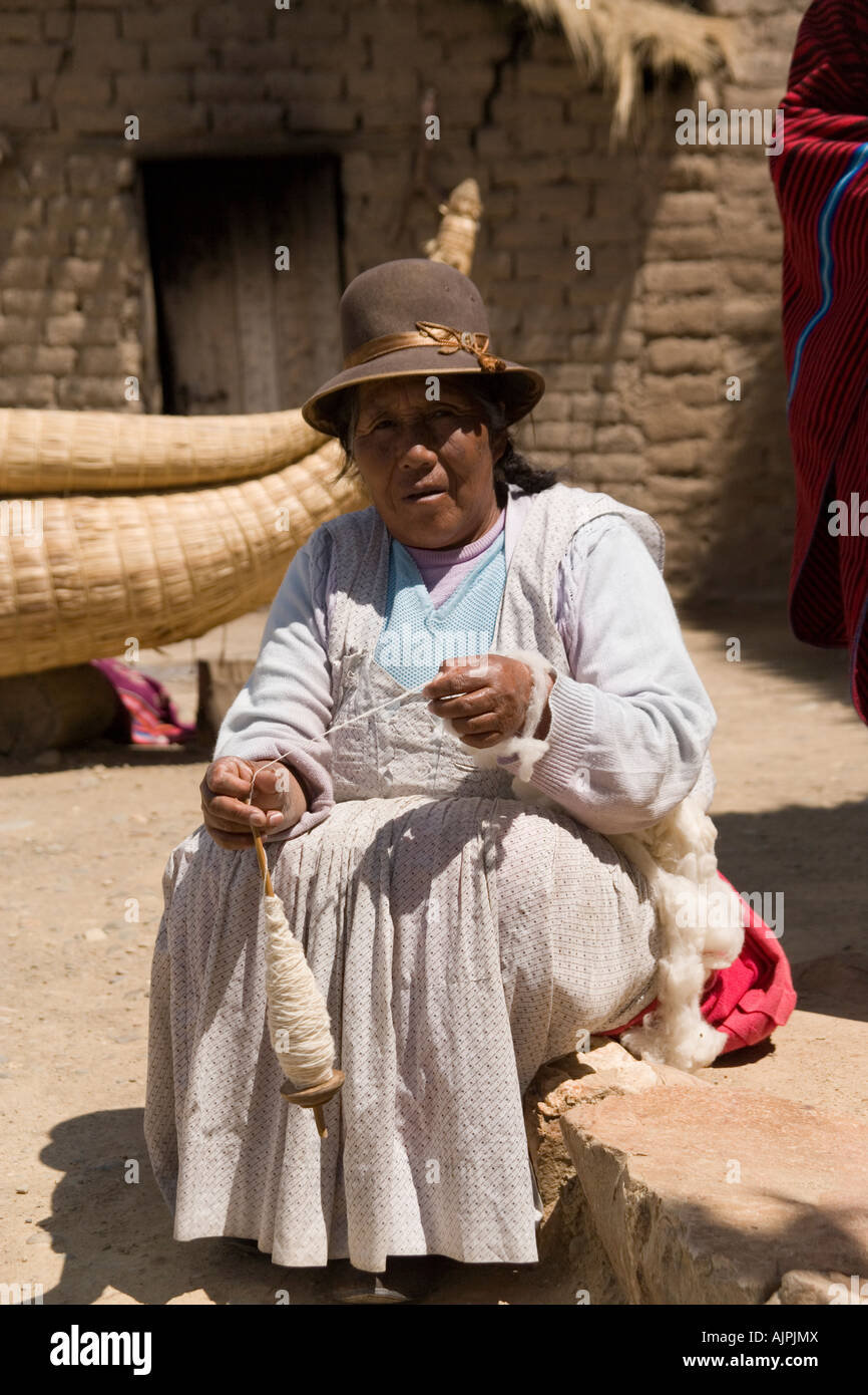Aymara woman at the Andean Roots Eco Village at the Inca Utama Hotel on ...