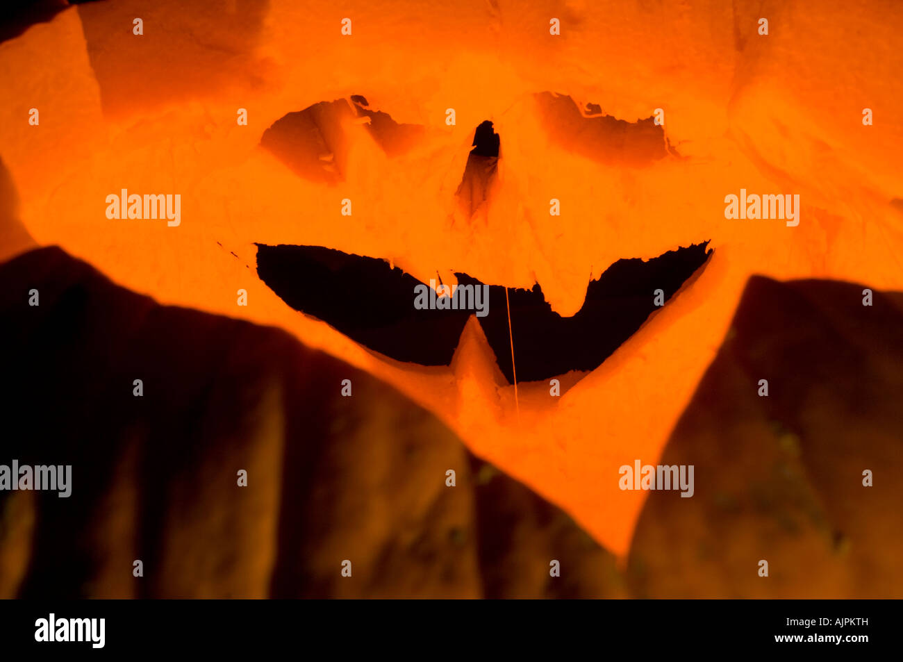 A CARVED PUMPKIN FROM THE INSIDE Stock Photo - Alamy