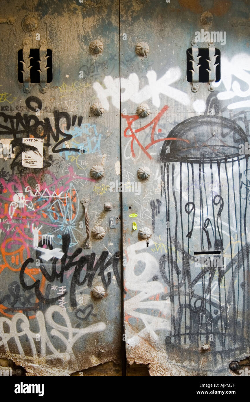 Graffiti metal door hi-res stock photography and images - Alamy