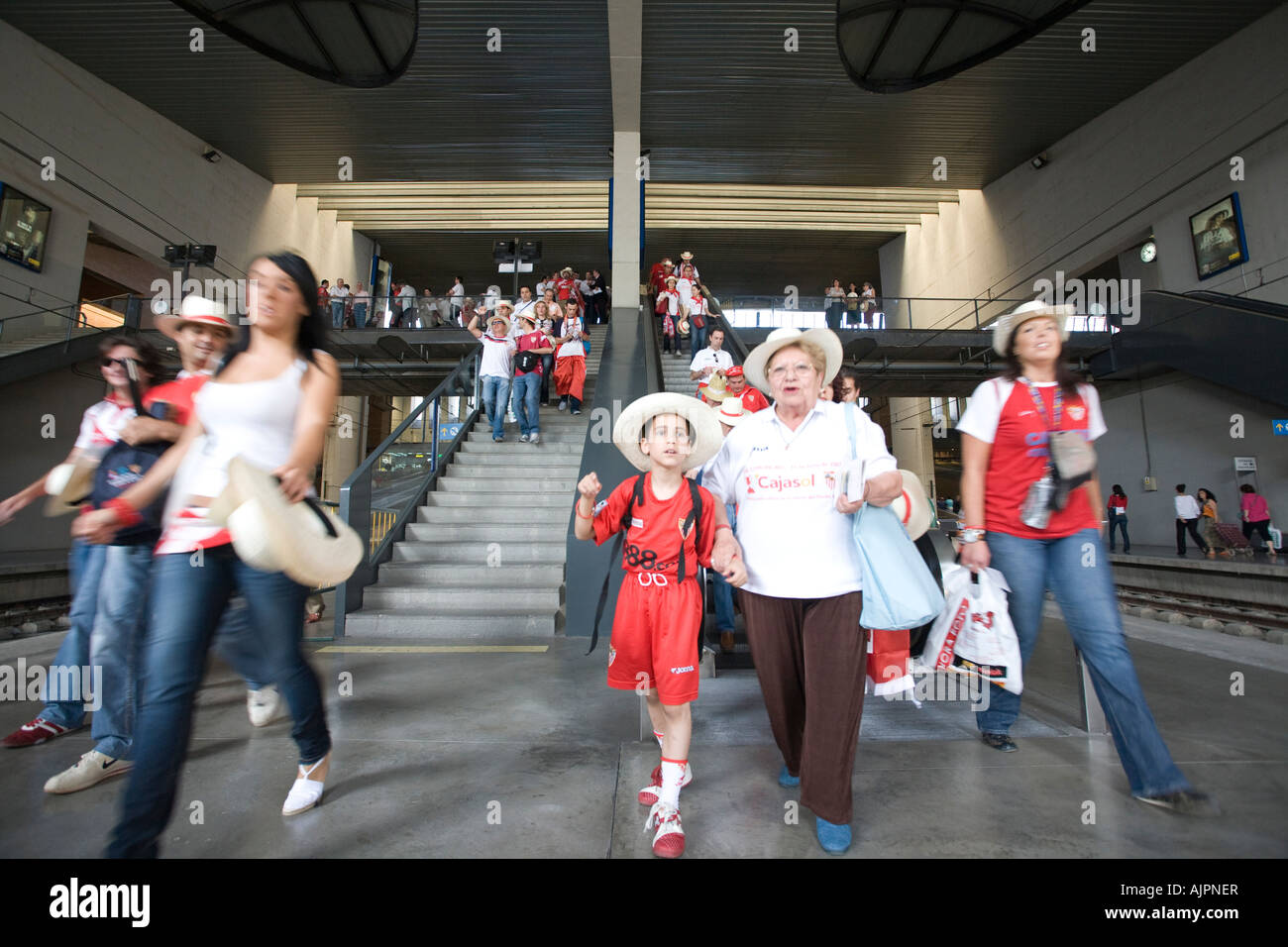 Football fans train station hi-res stock photography and images - Alamy