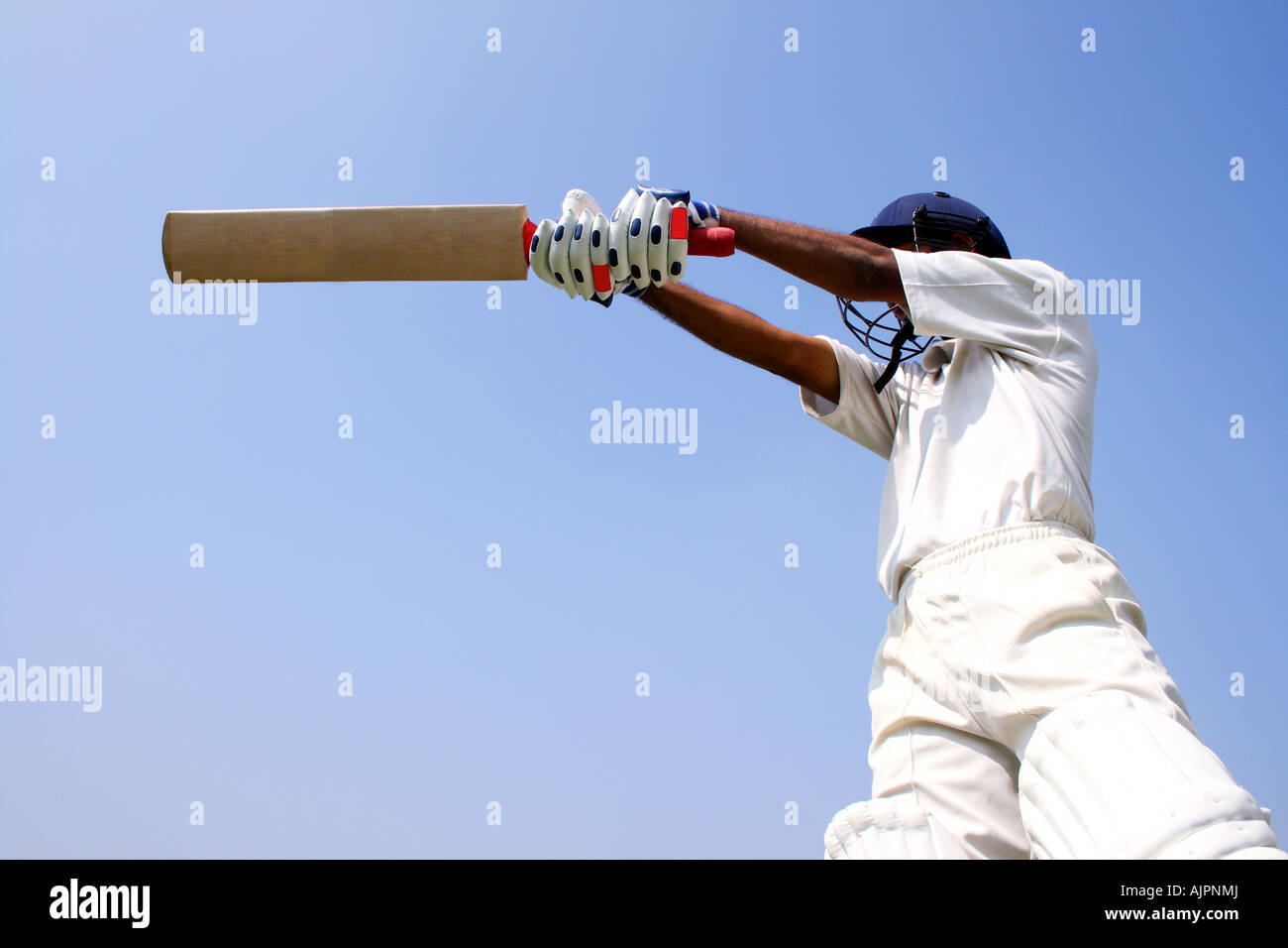 Batsman raising his bat Stock Photo - Alamy