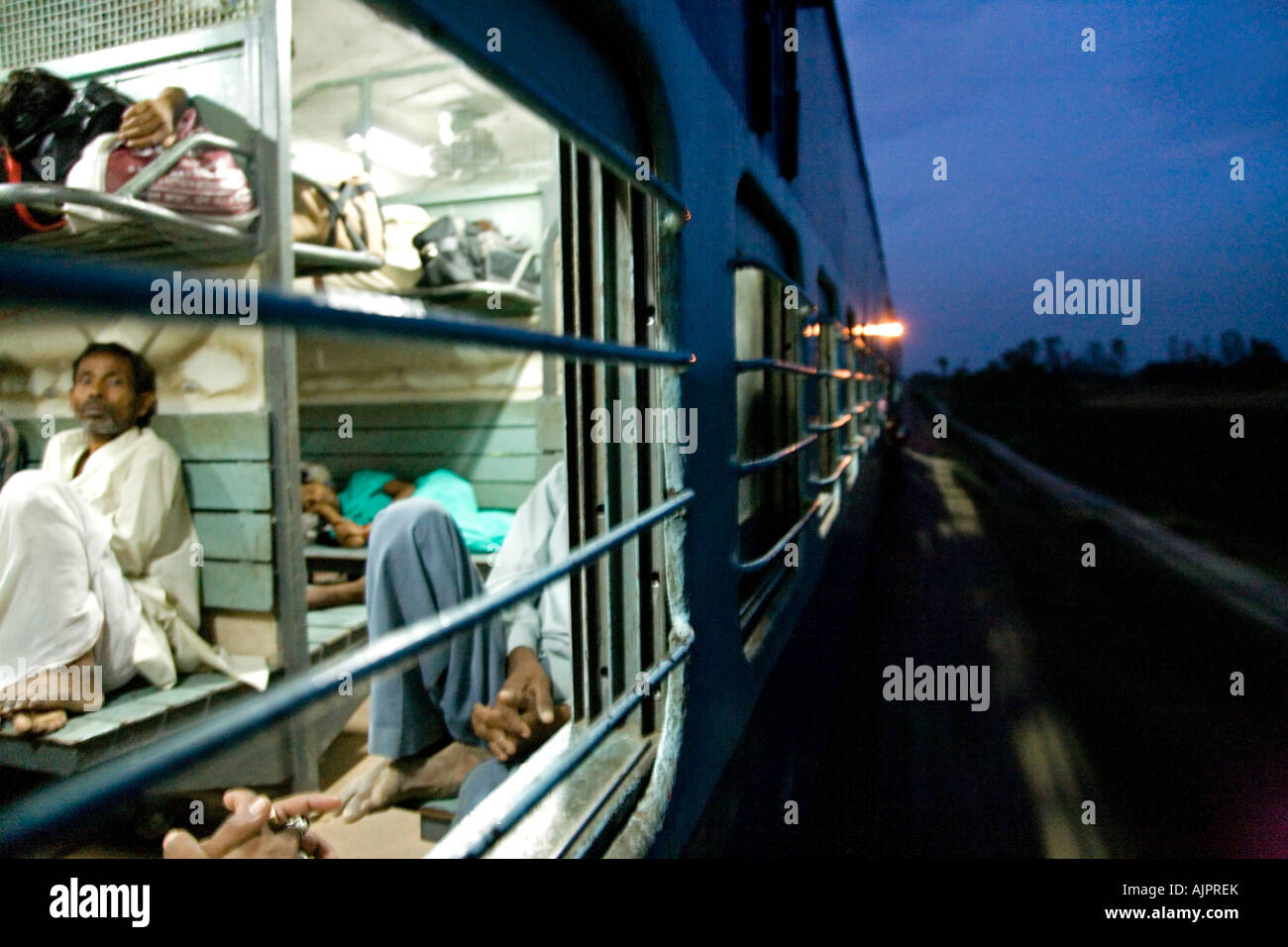 Night train. Gorakhpur to Varanasi. India Stock Photo - Alamy