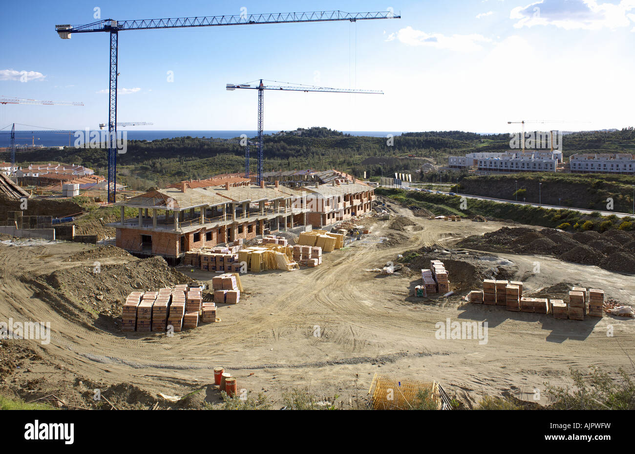 New housing development being built on virgin heath land Costa del Sol ...