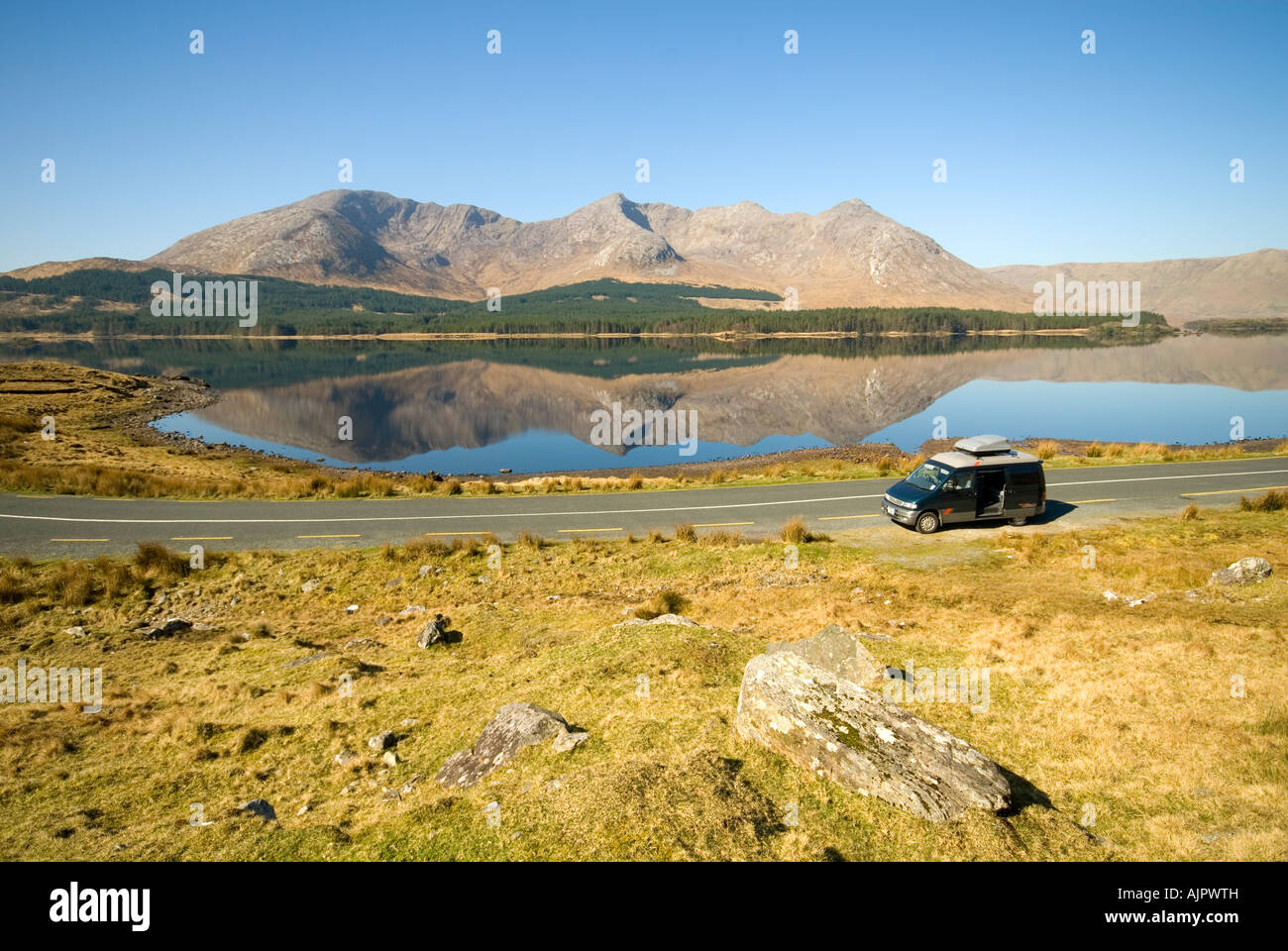 Bencorr and the eastern peaks of the Twelve Bens of Connemara over ...