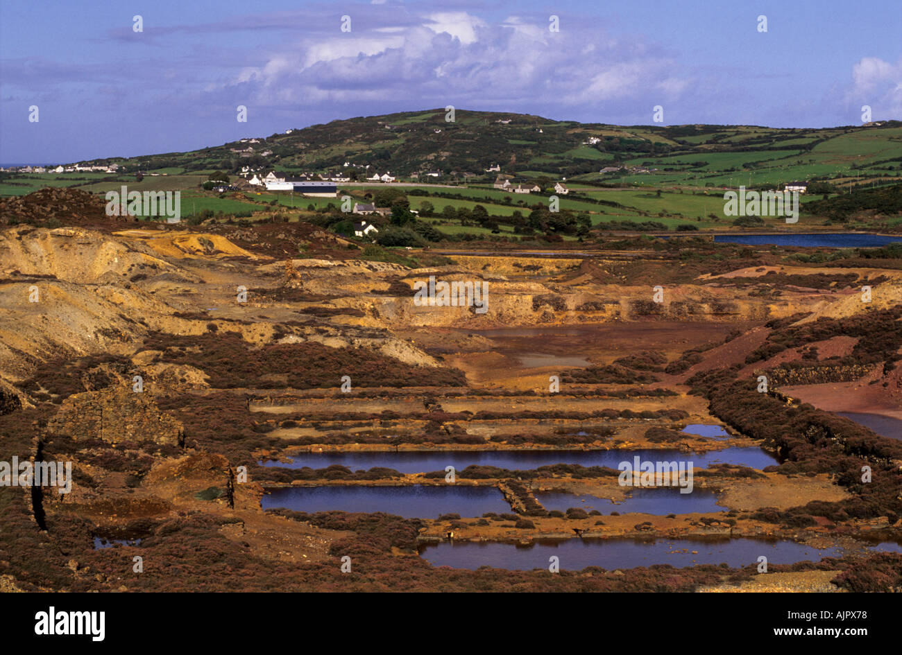 Disused copper mine Parys Mountain Amlwch Anglesey Wales UK Stock Photo ...