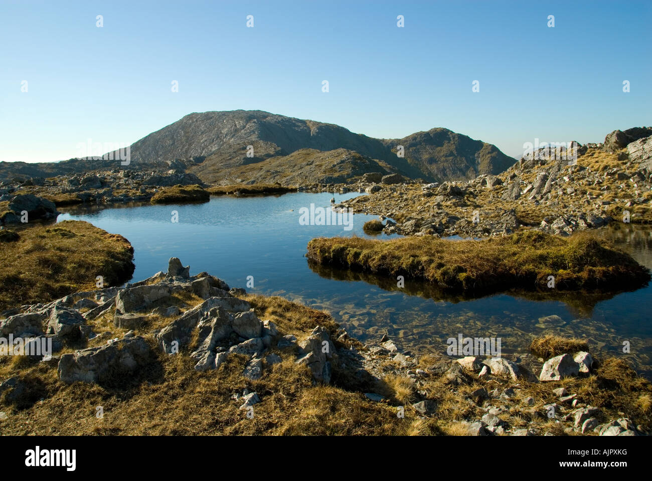 On the ridge of the Maumturk Mountains, Connemara, County Galway ...