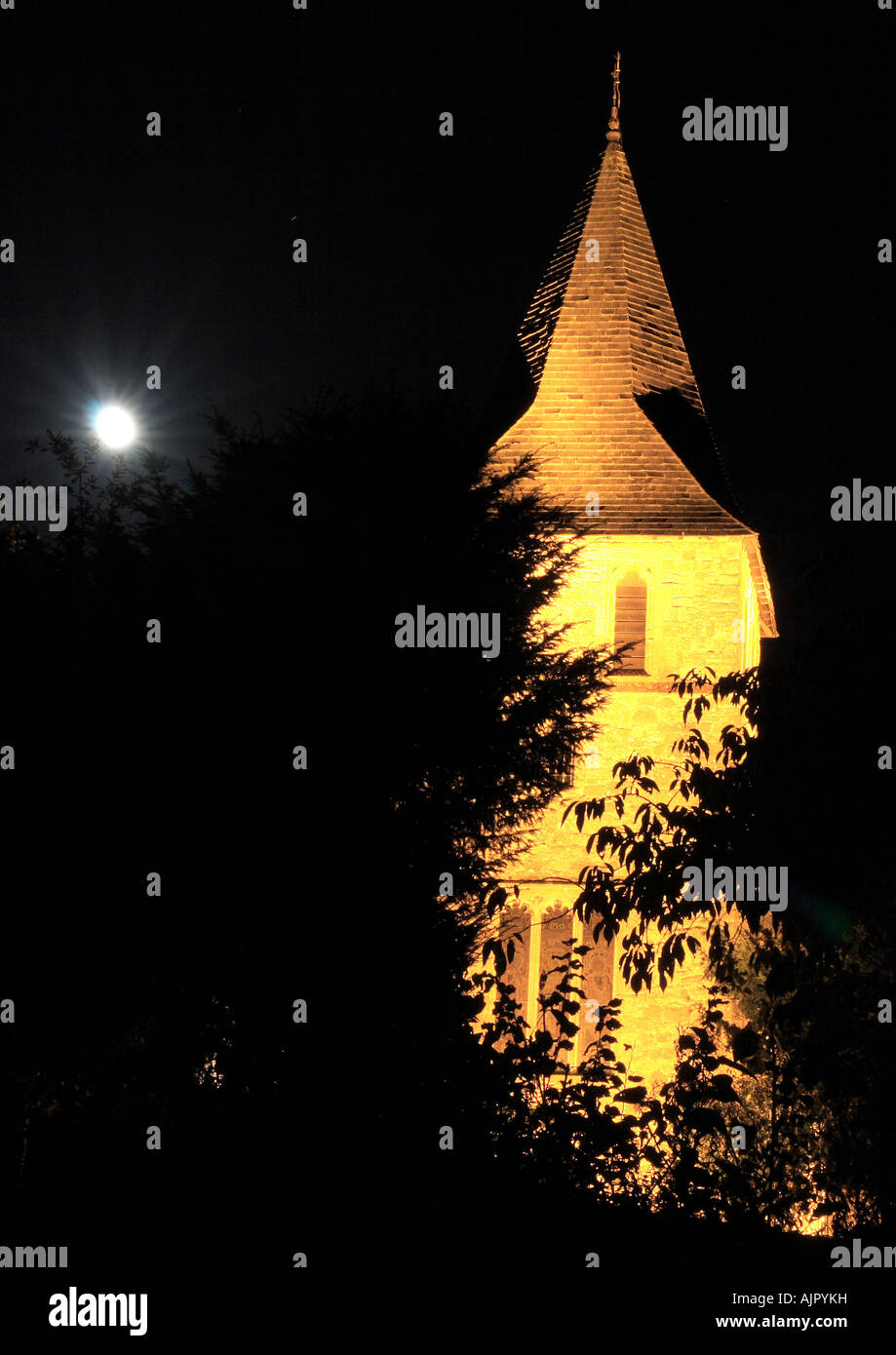 The detling church at night Stock Photo - Alamy