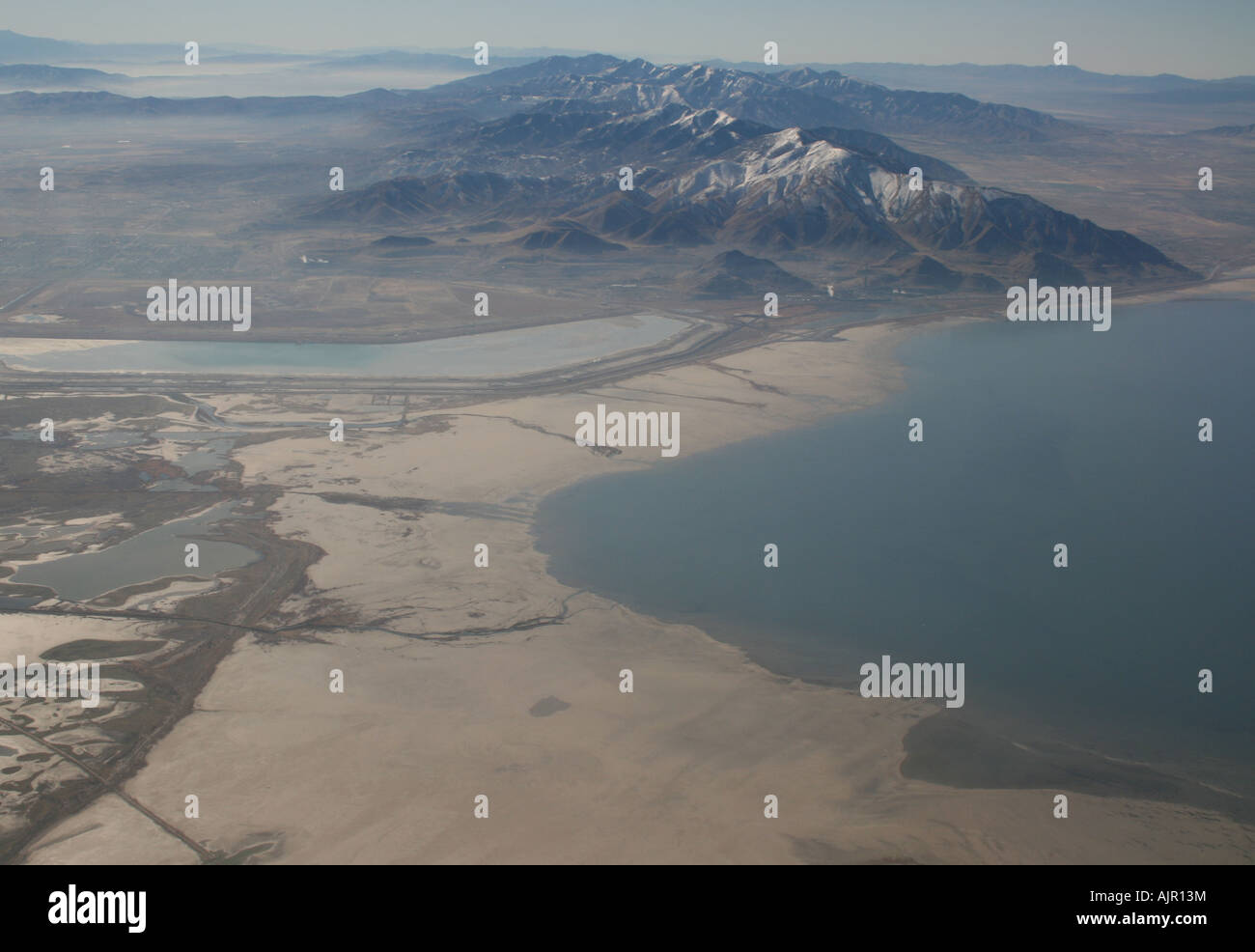 Aerial view of Great Salt Lake Utah October 2007 Stock Photo - Alamy