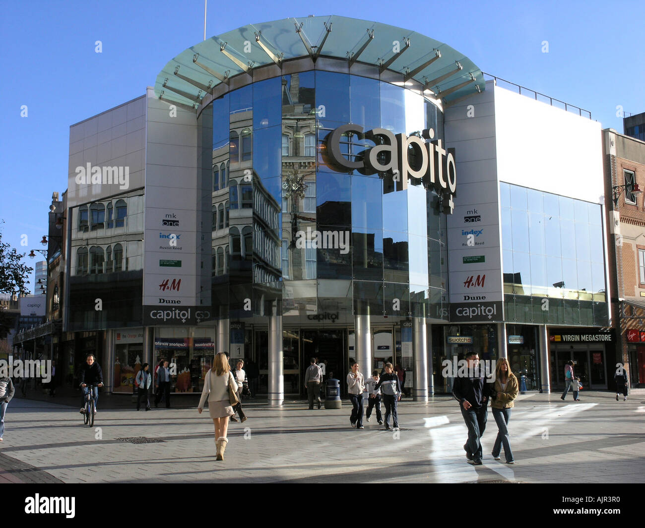 town centre shopping city of cardiff capital of Wales uk gb Stock Photo ...