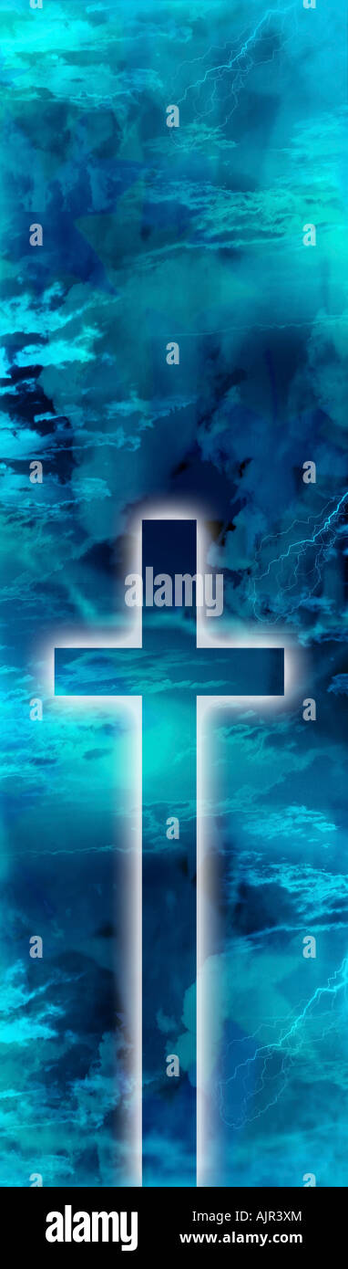 Cross with storm clouds Stock Photo - Alamy