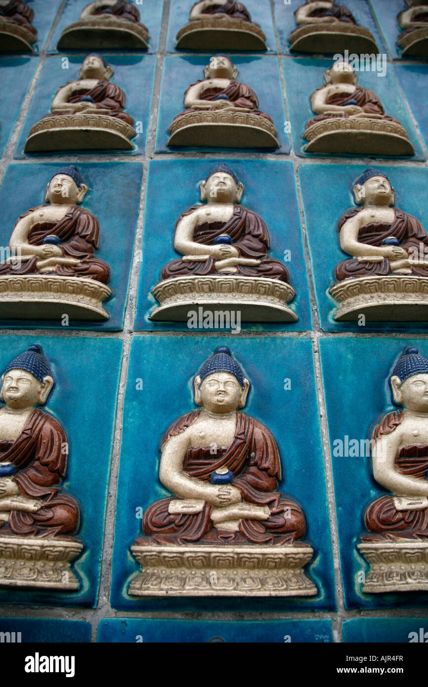 Buddha tiles White Dagoba Temple Beihai Park Beijing China Stock Photo ...