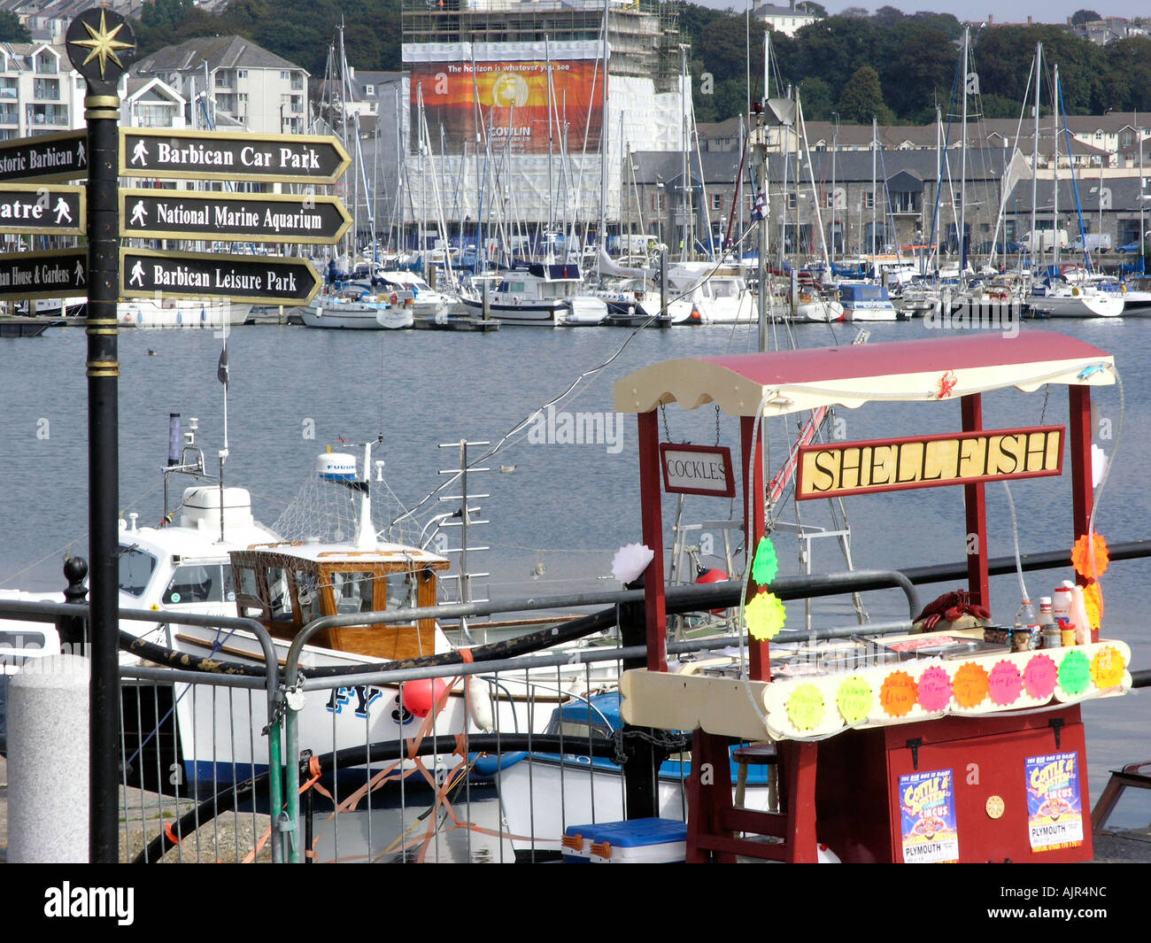 city of plymouth sutton harbour coastal port south devon england uk gb ...