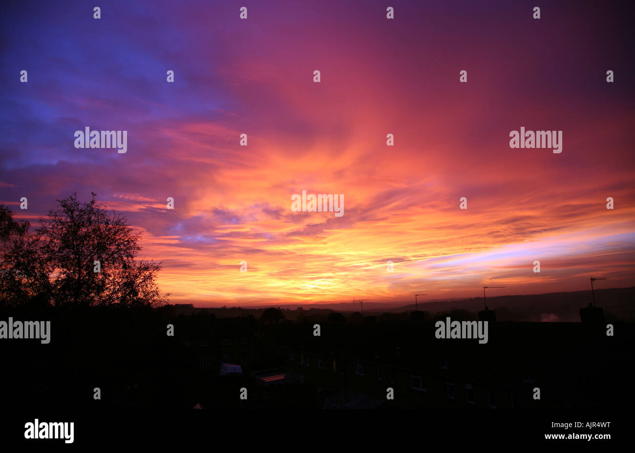 sunset in England Stock Photo - Alamy