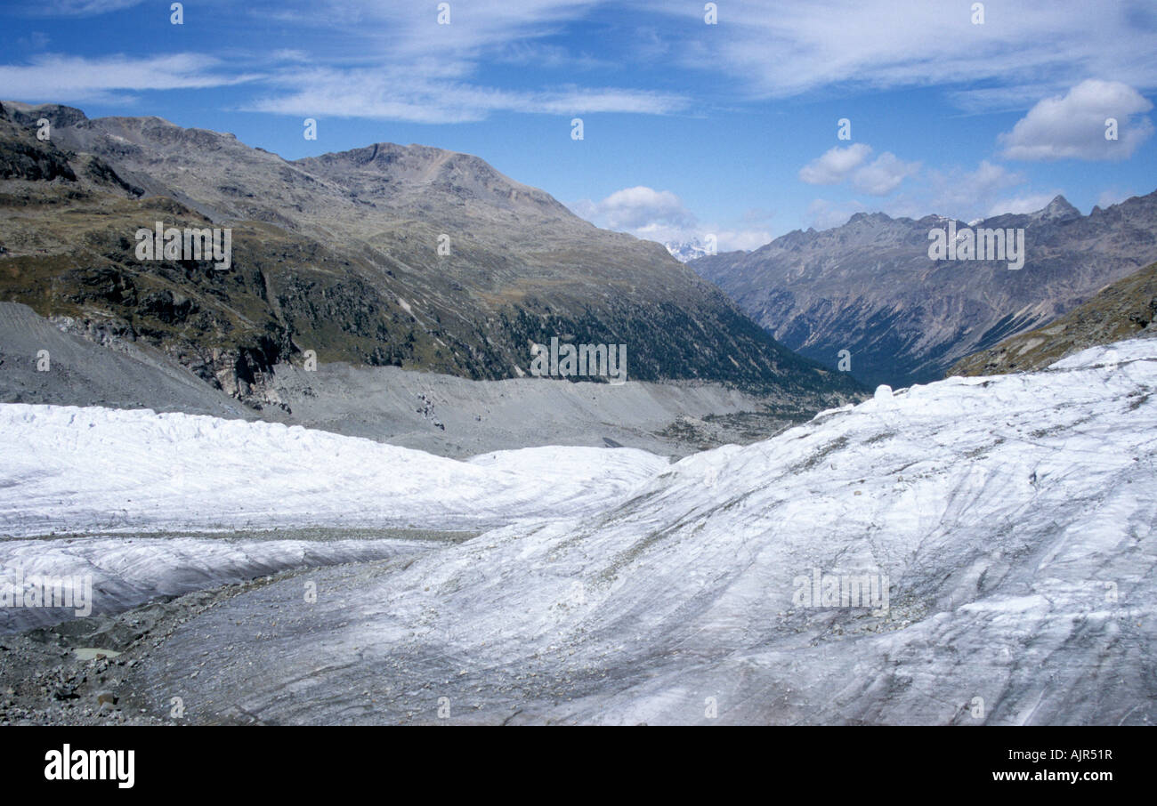 the Morteratsch glacier in the Bernina range in the Bernina range of ...