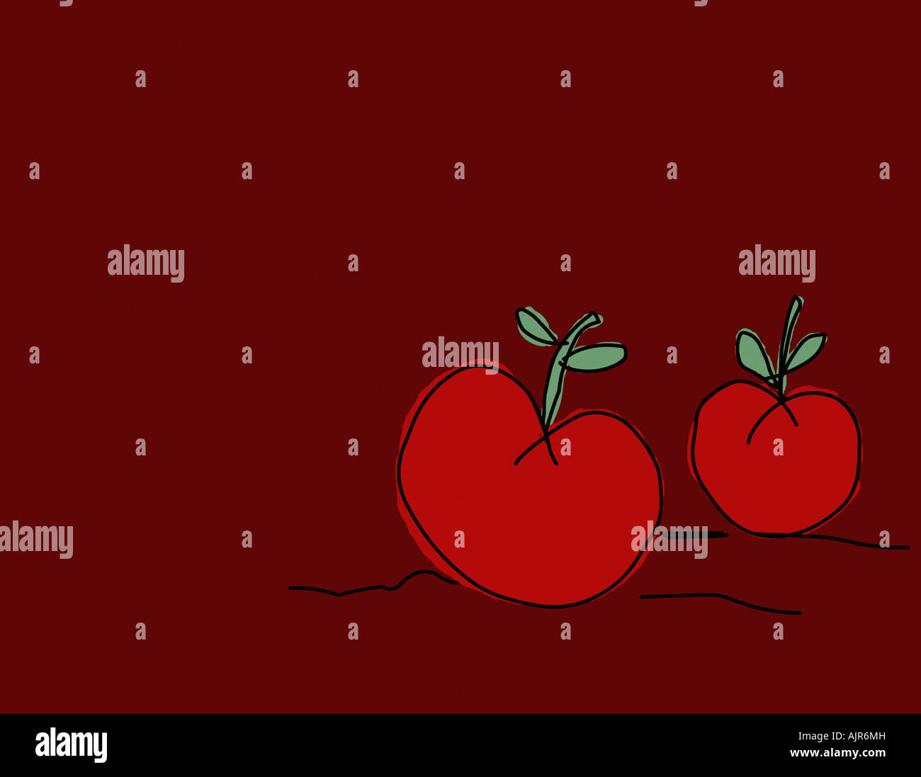 Illustration of two fruits Stock Photo - Alamy