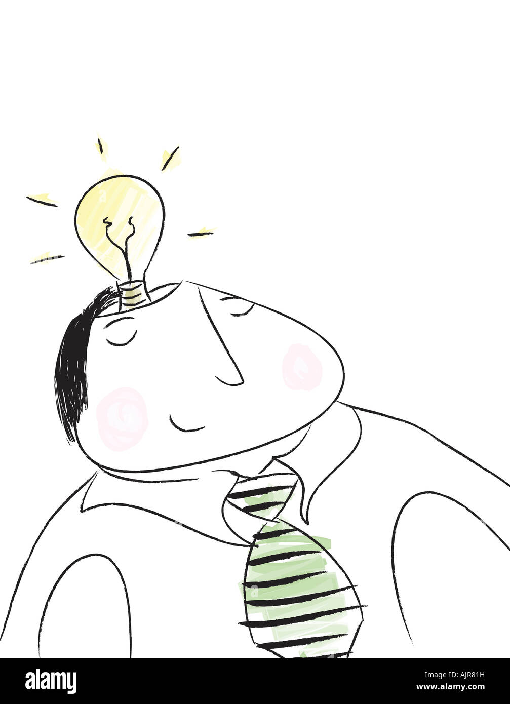 Illustration of man with an idea Stock Photo - Alamy