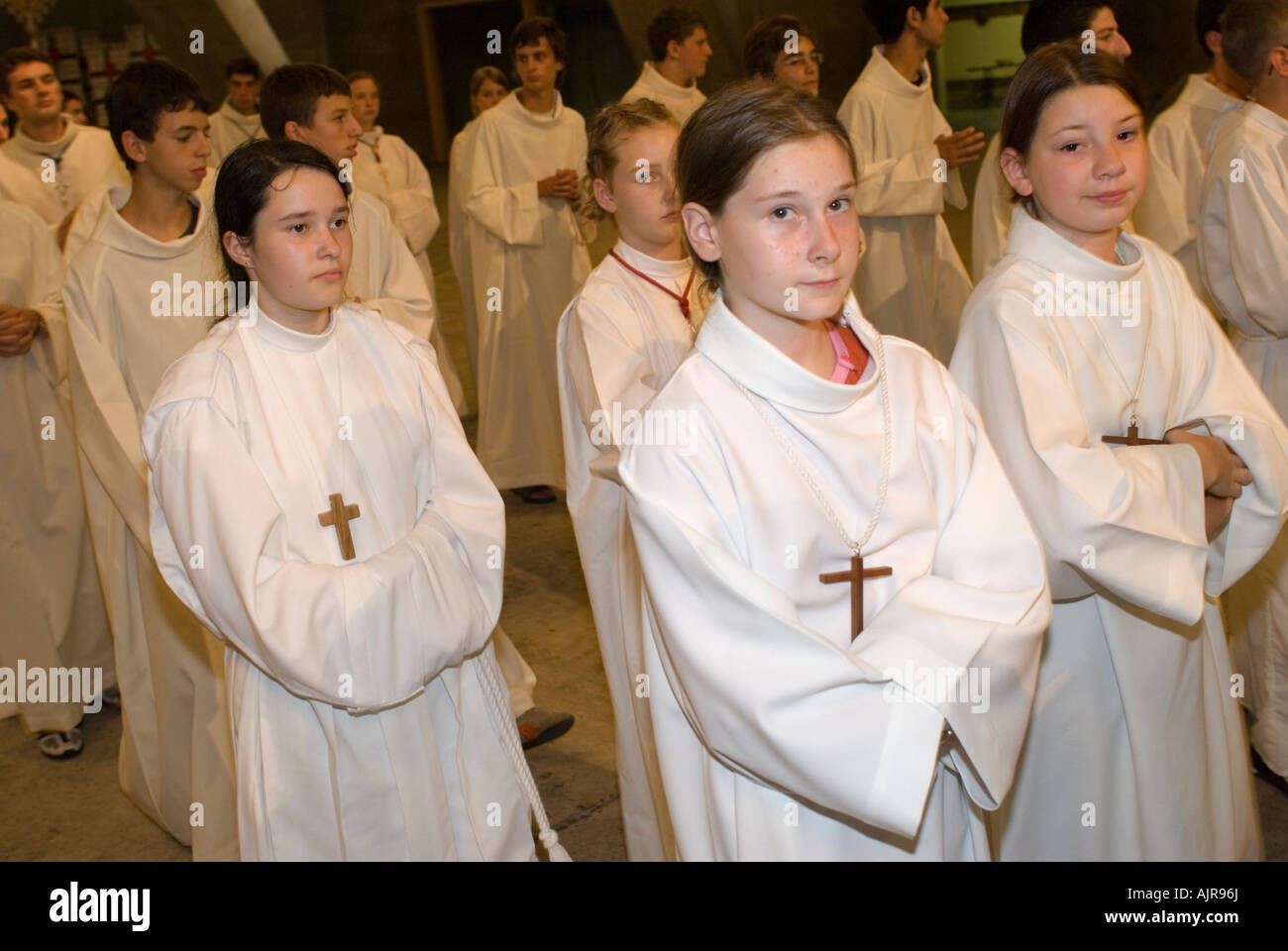 altar girls and boys Stock Photo - Alamy