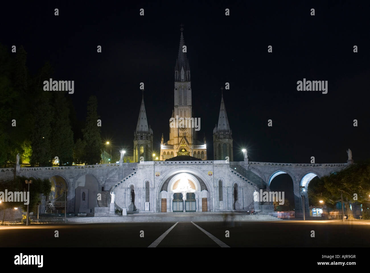 Lourdes grotto night hi-res stock photography and images - Alamy