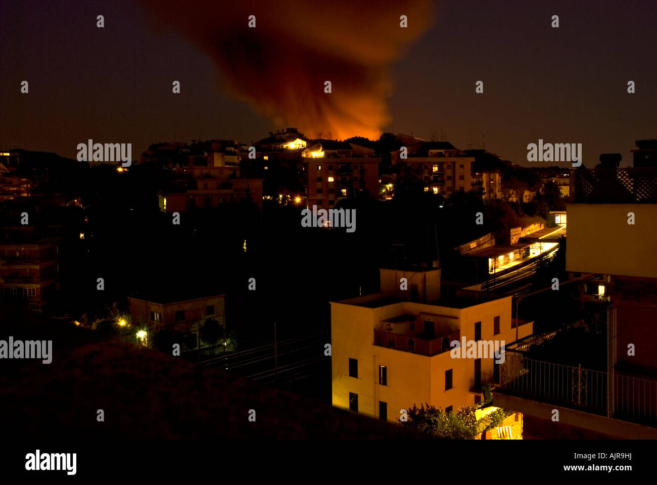fire in the night Stock Photo - Alamy