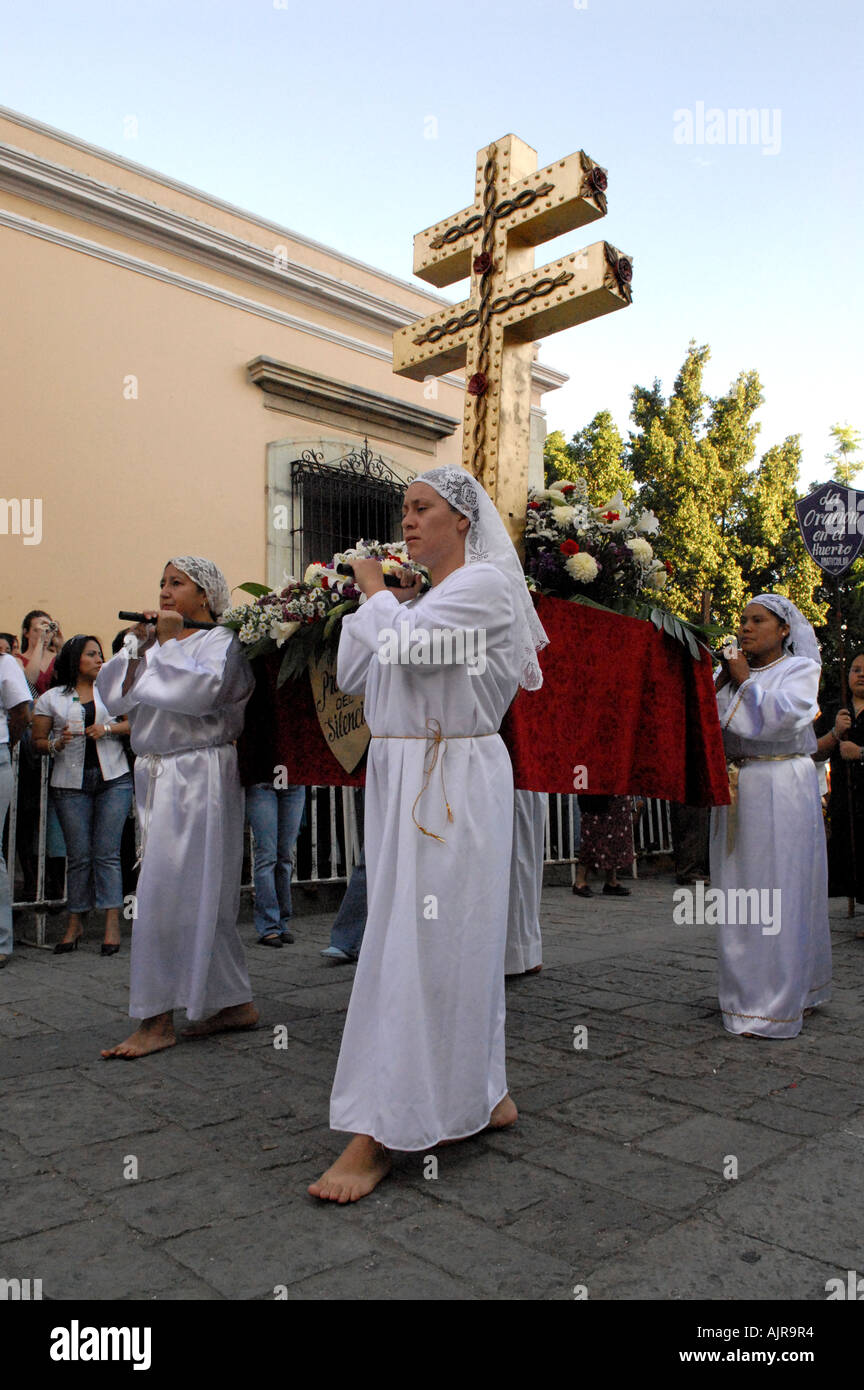 Holy week procession in Oaxaca city Mexico Stock Photo - Alamy