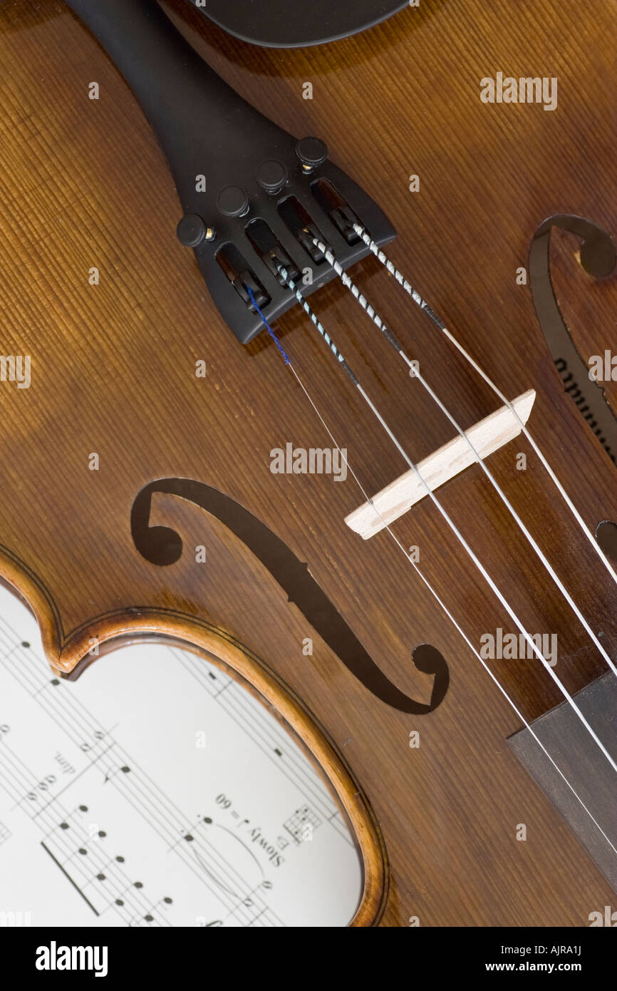 Violin closeup in detail Stock Photo - Alamy