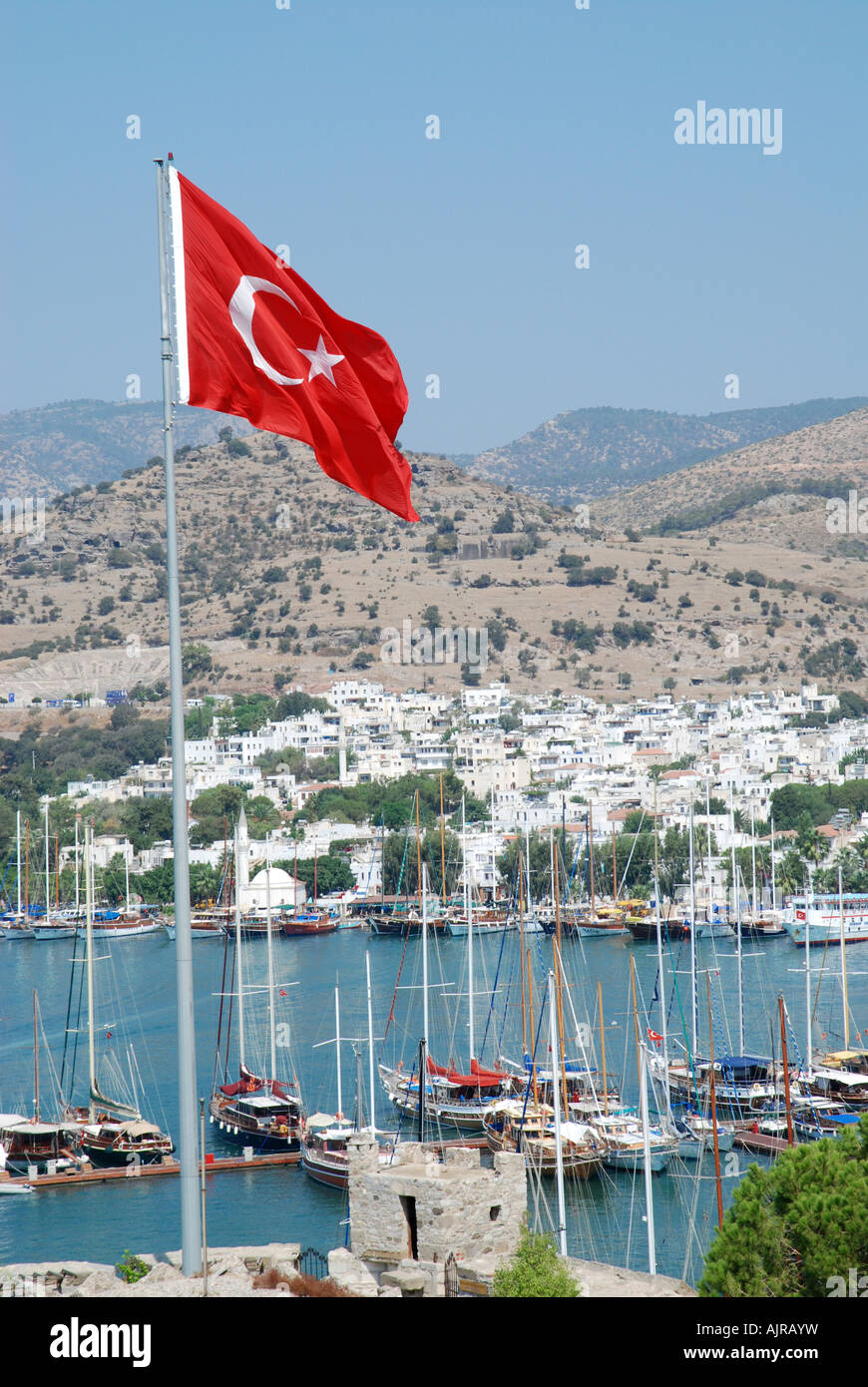 Turkish flag seen waving hi-res stock photography and images - Alamy