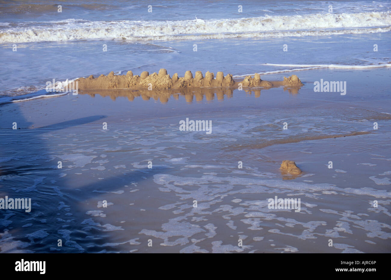 Sandcastles built on beach hi-res stock photography and images - Alamy