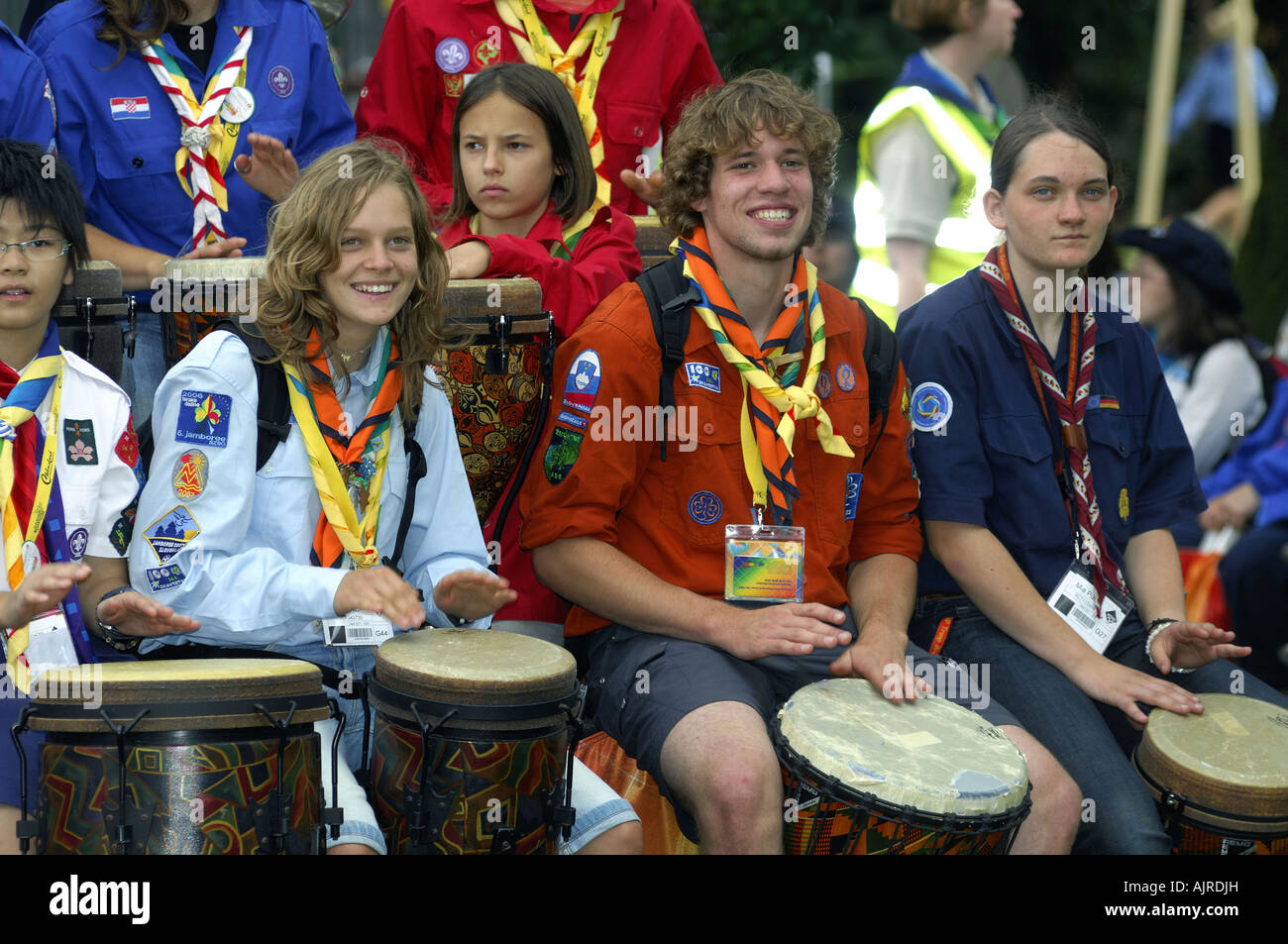 Scouts at the 21st international Jamboree Stock Photo - Alamy