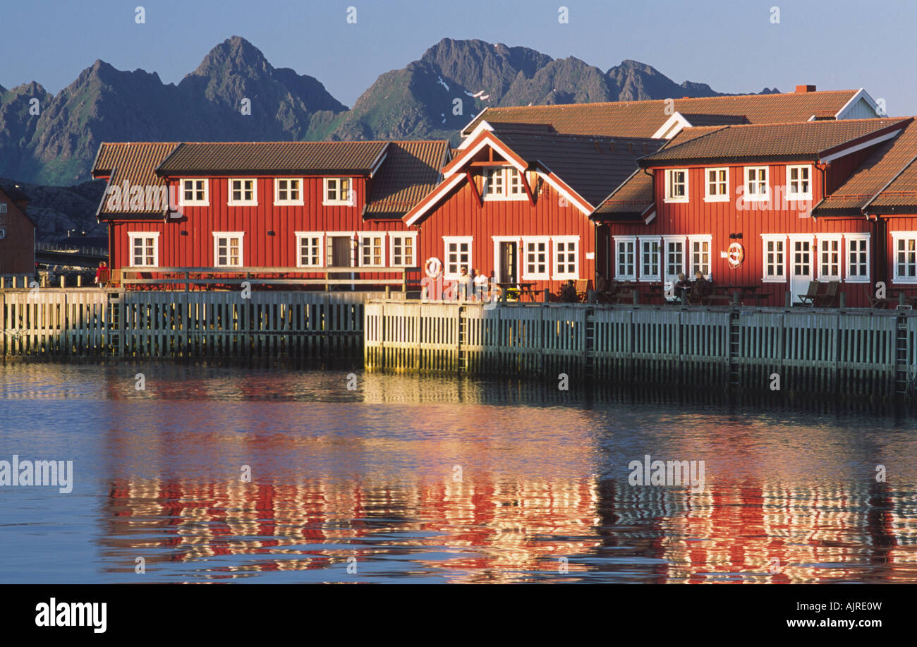 Late evening sun in Svolvaer harbour Stock Photo - Alamy